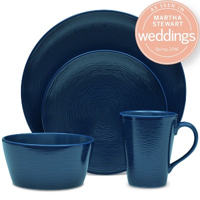 Noritake Non Swirl (navy On Navy) 4-piece Round Place Setting : Target