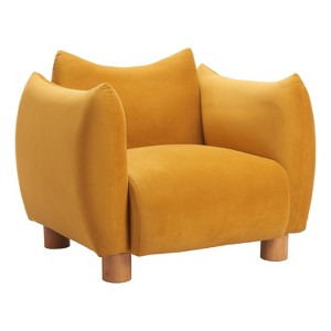 HomeStock 29.5 in H Mustard Yellow Finish Square Wood Frame Straight ...