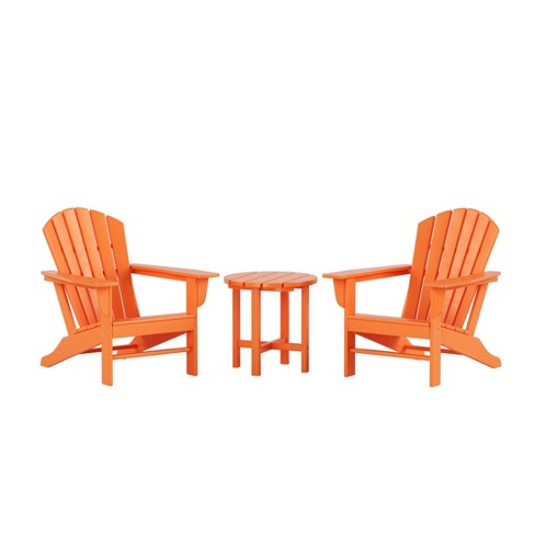 Westintrends Dylan Hdpe Outdoor Patio Adirondack Conversation Set (3 ...