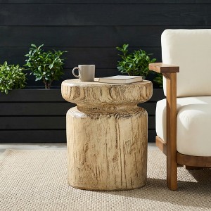 Outdoor End Table MGO Patio Side Table, Faux Wood Grain Accent Table ...
