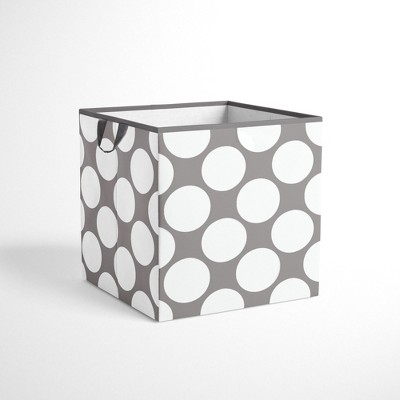 Bacati - Dots/pin Stripes Gray/yellow Storage Box Small : Target