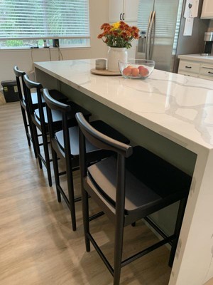 Biscoe Wood Counter Height Barstool Black - Threshold™ : Target