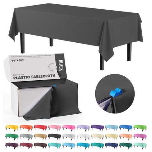 Crown Display 54" X 300'cut To Size Disposable Plastic Table Cover With ...