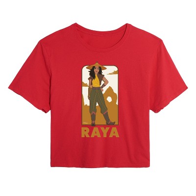 Women's Disney Princess Raya Full Body Portrait Cropped Graphic T-shirt ...