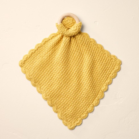 Soft Knit Baby Security Blanket With Wood Ring - Hearth & Hand™ With ...