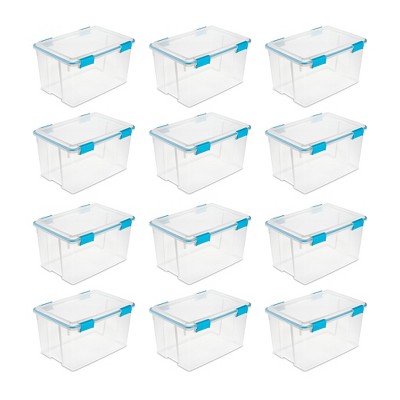 Sterilite 32 Qt Gasket Box, Stackable Storage Bin With Latching Lid And ...