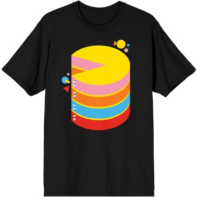 Pac-man Stack Men's Black T-shirt-large : Target