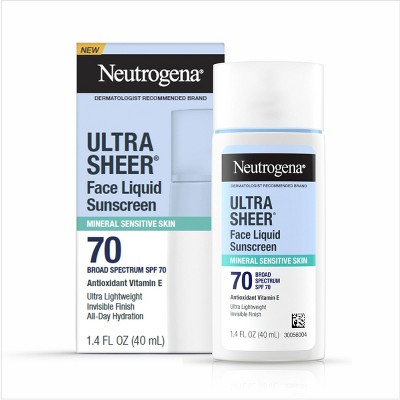 Neutrogena Ultra Sheer Mineral Face Liquid Sunscreen - Spf 70 - 1.4 Fl ...