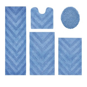 Better Trends Hugo 100% Cotton Tufted Non-Slip Backing Bath Rug Set 5 ...