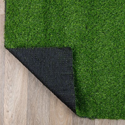 World Rug Gallery Artificial Turf Solid Grass Indoor Outdoor Area Rug ...