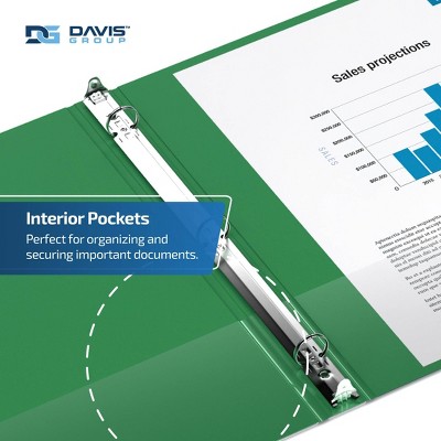 Davis Group 6pk 1" Premium Economy Round Ring Binders Green : Target