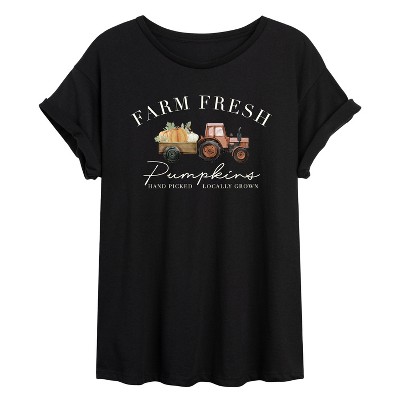Women's - Instant Message - Farm Fresh Pumpkins Oversized Graphic T ...