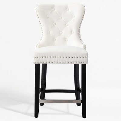 Westintrends 24" Tufted Velvet Counter Stool : Target