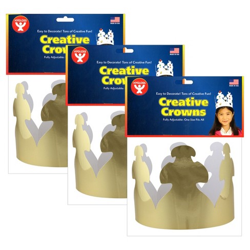 Hygloss® Bright Gold Crowns, 24 Per Pack, 3 Packs : Target