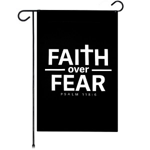 G128 Faith Over Fear Scripture Garden Flag 12x18 In Double Sided Bible ...