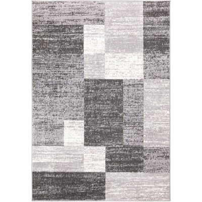 World Rug Gallery Modern Geometric Boxes Area Rug - Gray 7'10" X 10 ...