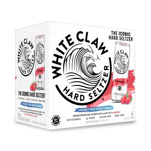 White Claw Raspberry Hard Seltzer - 6pk/12 Fl Oz Slim Cans : Target