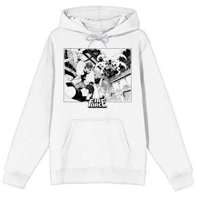 Fire Force Manga Anime Characters Fight Scene Long Sleeve Adult White ...
