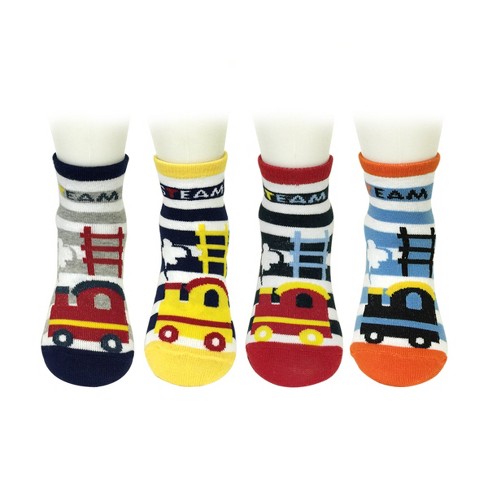 Wrapables Full Steam Ahead Train Socks (set Of 4) : Target