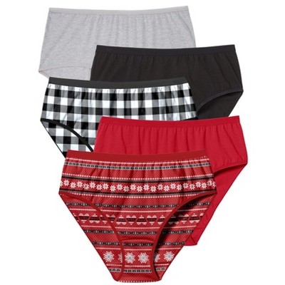 Comfort Choice Women's Plus Size Hi-cut Cotton Brief 5-pack, 13 - Fair ...