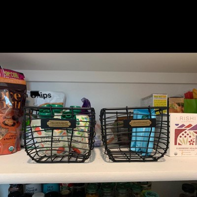 Round Wire Storage Basket With Handles Black - Hearth & Hand™ With ...