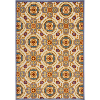 Nourison Aloha Contemporary Medallion Flatweave High-low Indoor Outdoor ...