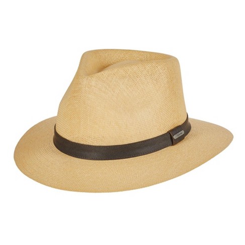 Wigens Men's Country Fedora Hat With Interior Sweatband, Xl, Natural ...