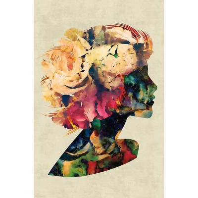 Trends International Floral Portrait of Woman Unframed Wall Poster ...