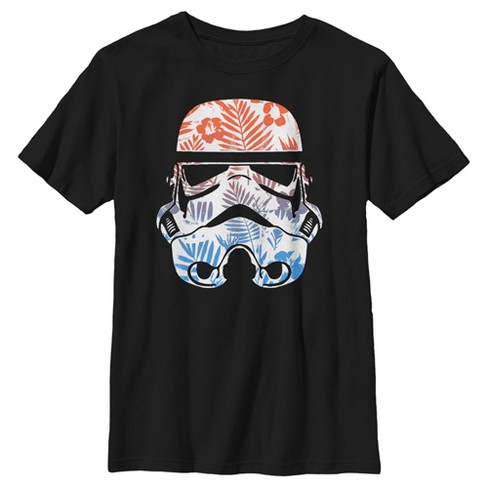 Boy's Star Wars: A New Hope Paradise Floral Stormtrooper Helmet T-shirt ...