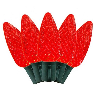 Novelty Lights 25 Feet C9 Red Christmas String Light Set, Ceramic ...