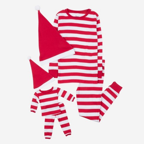 Leveret Girls And Doll Cotton Christmas Pajamas Striped Red And White ...