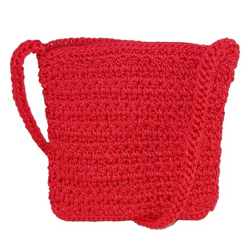 Ctm Women's Crochet Crossbody Handbag, Red : Target