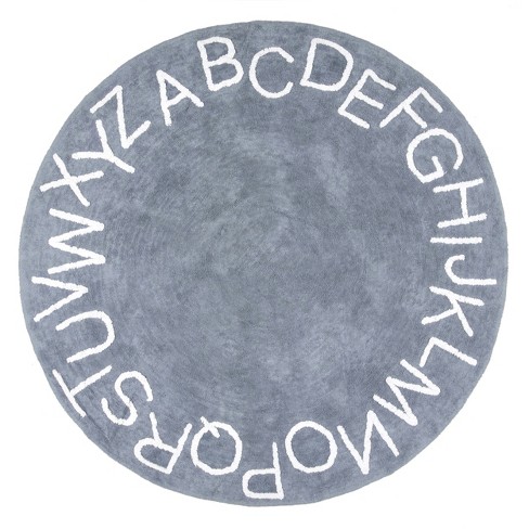 Nuloom Kids Washable Round Alphabet Rug, Blue, 4' Round : Target