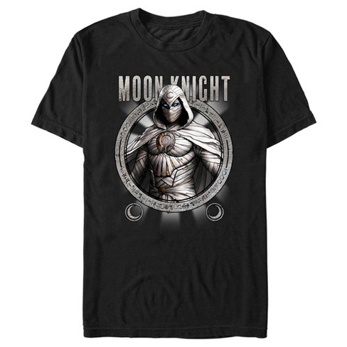 Men's Marvel: Moon Knight Hieroglyph Frame Evil Beware T-shirt : Target