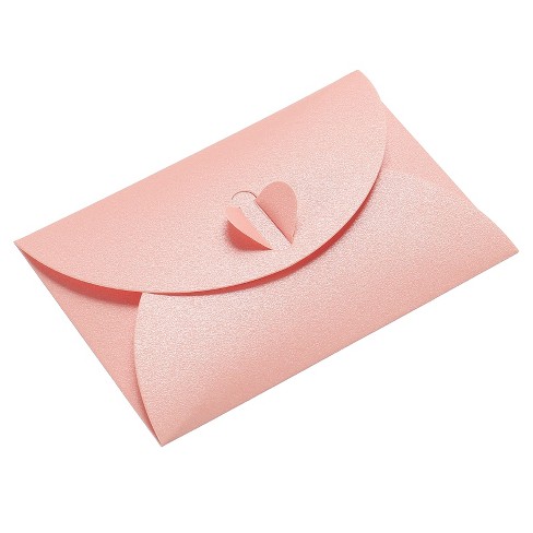 Unique Bargains Mini Envelopes Heart Clasp Cute Present Card Holder For ...