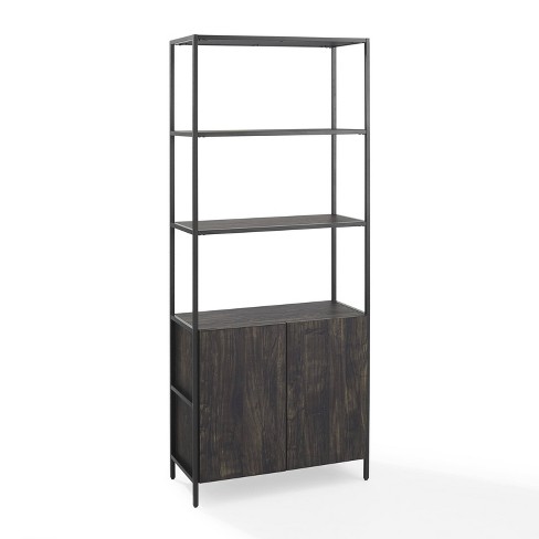 80.5 Jacobsen Large Etagere Brown Ash Crosley Industrial Style 5 shelf Storage Steel Frame Target