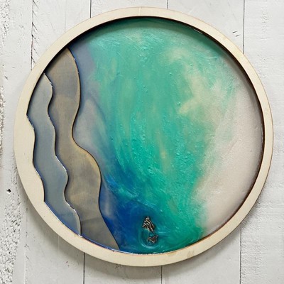 Round Resin Wood Frame Kit Ocean - Mondo Llama™ : Target