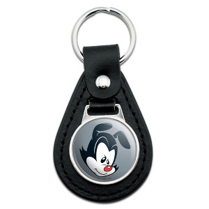 Animaniacs Yakko Head Black Leather Keychain : Target