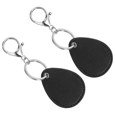 Unique Bargains Pu Leather Keychain Holder Id Key Cards Key Fobs With ...