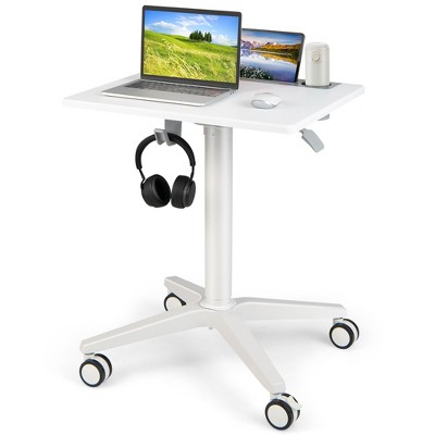 Costway Mobile Standing Desk Rolling Adjustable Laptop Cart Home Office ...