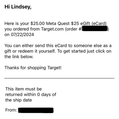 Meta Quest Gift Card (email Delivery) : Target