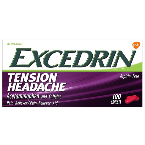 Excedrin Tension Head Ache Pain Reliever Caplets - Acetaminophen ...