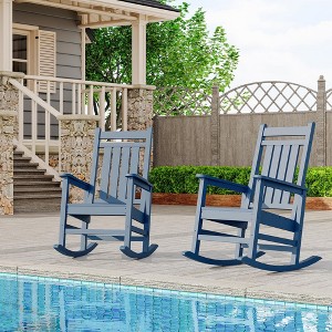 Oversized Rocking Chairs Set of 2, All Weather Resistant HDPE Outdoor ...
