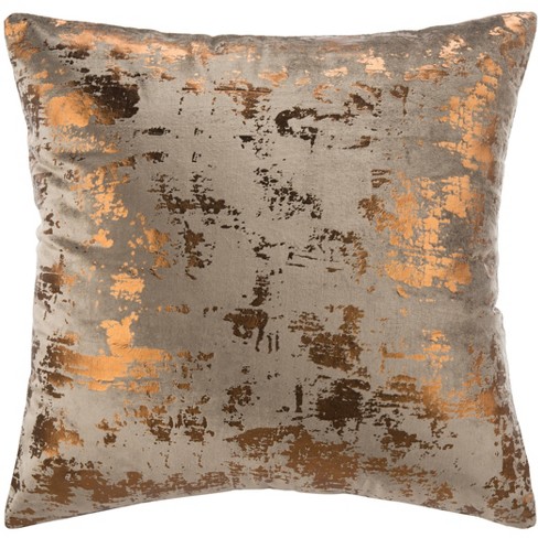 Edmee Metallic Pillow - Potato Brown/copper - 20" X 20" - Safavieh : Target