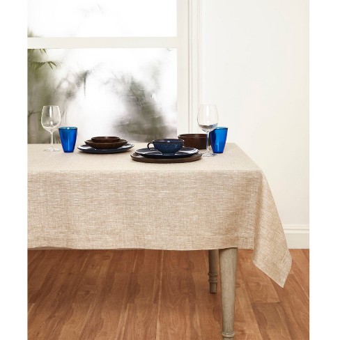 Solino Home Linen Tablecloth Champagne Beige 60 X 132 Inches | Athena ...