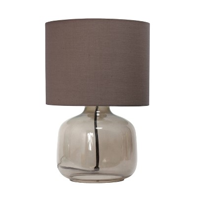 Glass Table Lamp With Fabric Shade Fresh Smoke Gray - Simple Designs ...