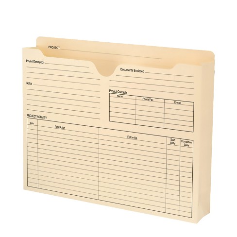 Smead Project File Jacket, Reinforced Straight-cut Tab, Preprinted ...