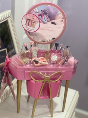 Our Generation Fabulous Fun Pink Vanity Table & Chair Dollhouse ...