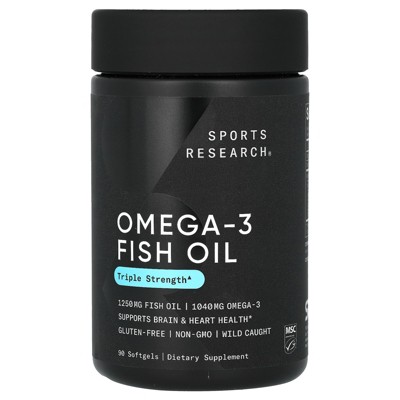 Sports Research Omega-3 Fish Oil, Triple Strength, 90 Softgels : Target