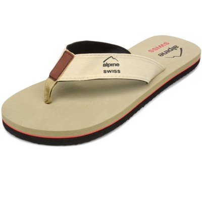 Alpine Swiss Mens Flip Flops Beach Sandals Eva Sole Comfort Thongs Tan ...